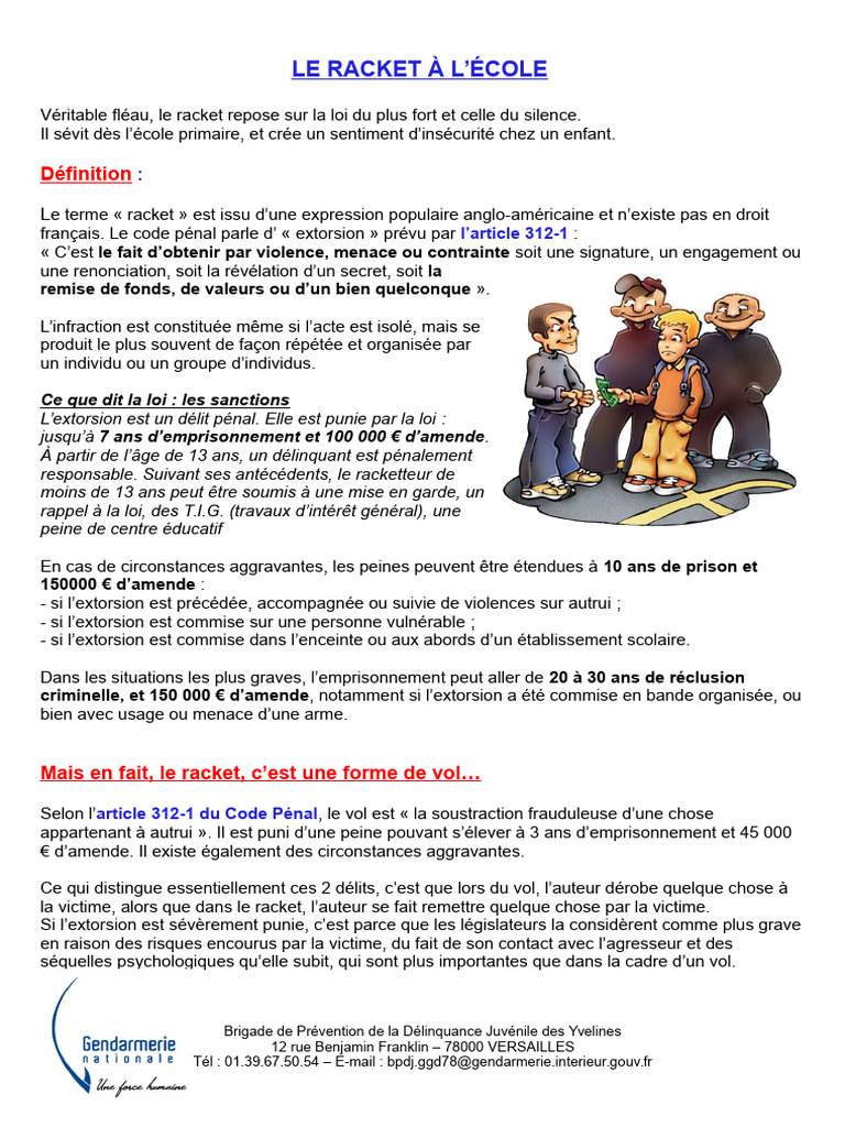 Comprendre le racket à l'école | PDF | Social Science