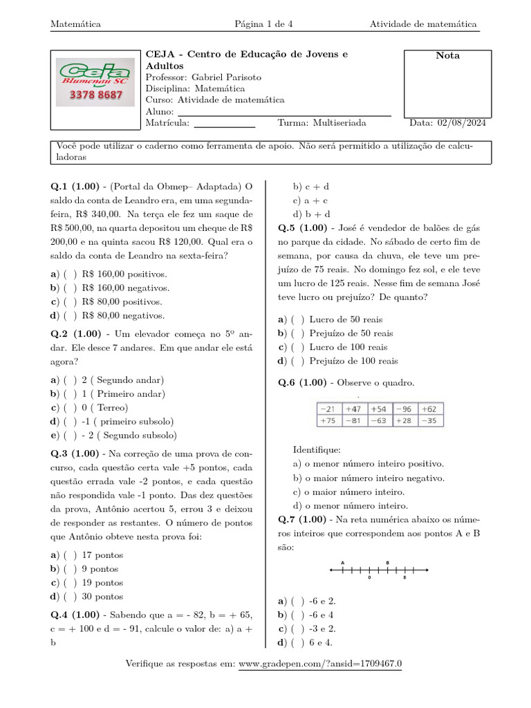 Prova | PDF