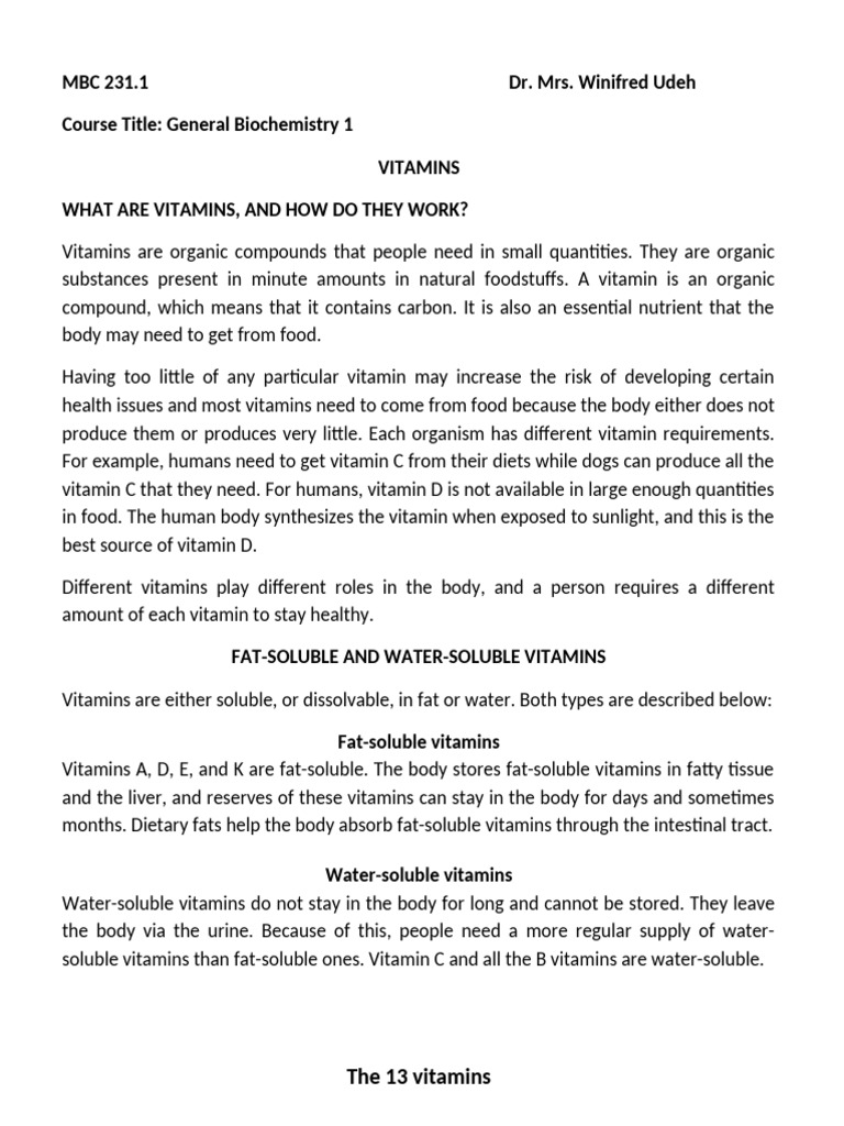 Vitamins | PDF
