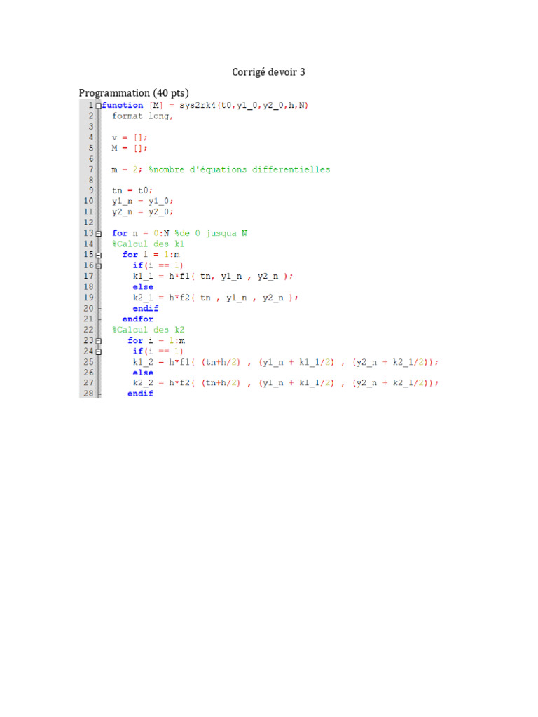 Corrigé Devoir 3 | PDF