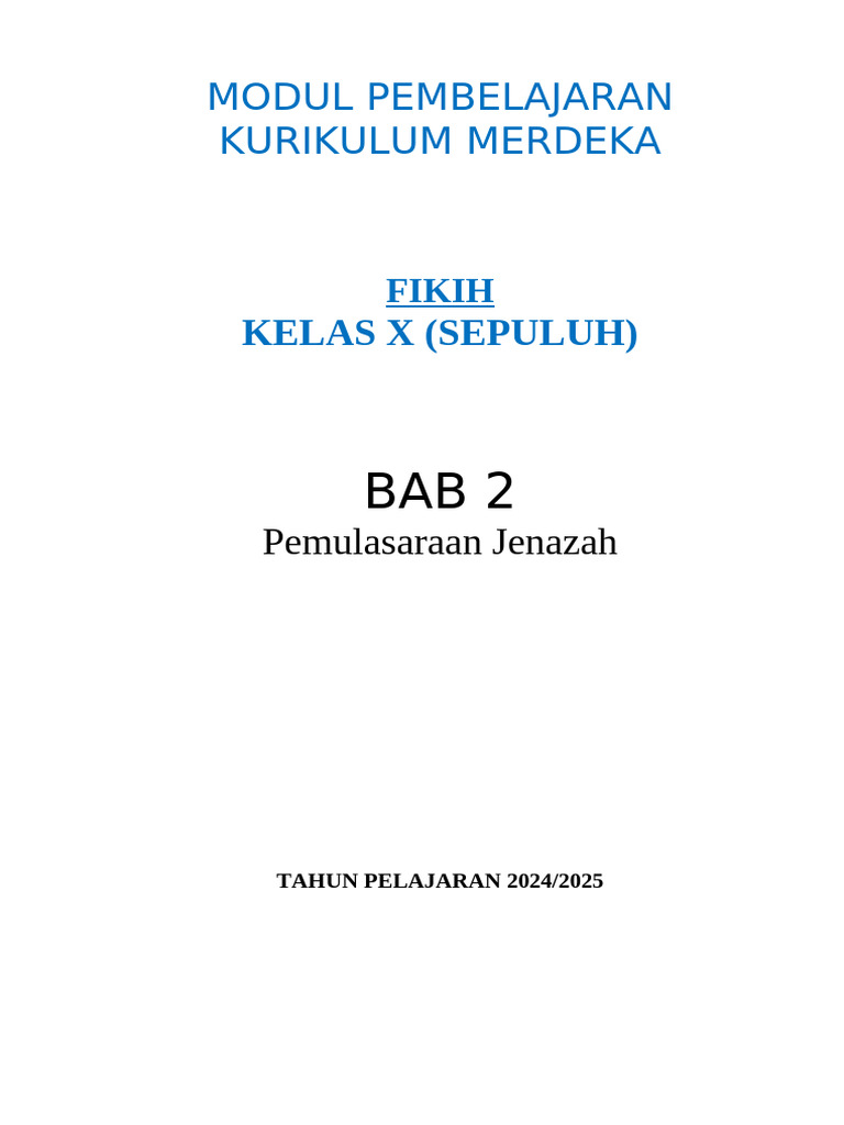 Fikih - 10 Modul Bab 2 | PDF
