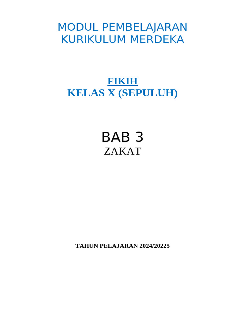 Fikih - 10 Modul Bab 3 | PDF