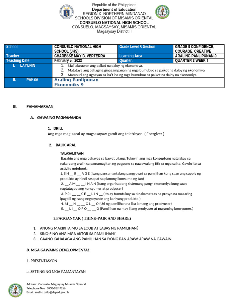 AP Quarter 3 Week 1 LP | PDF