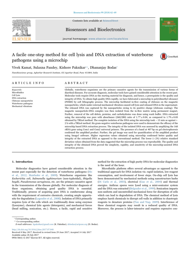 136-A Facile One-Step Method For Cell Lysis and DNA Extraction of ...