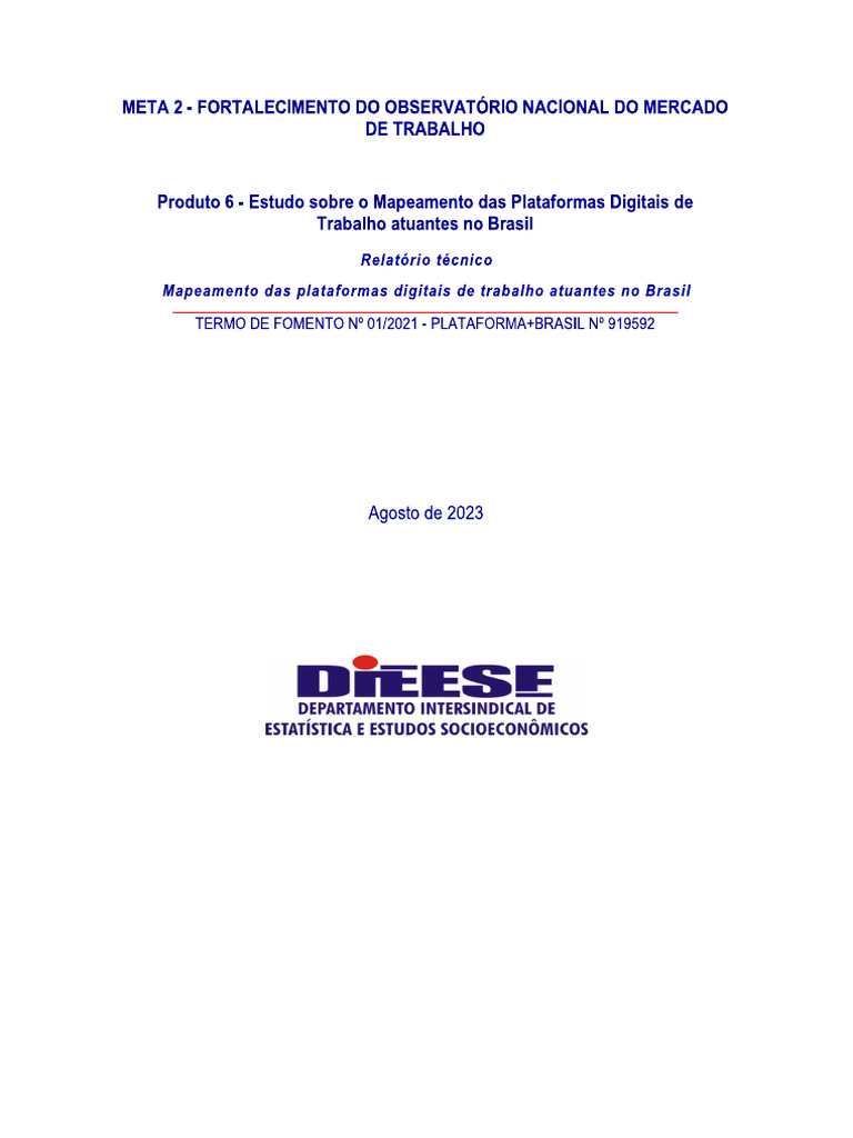 Meta 2 Produto 6 Mapeamento Plataformas Digitais no Brasil | PDF