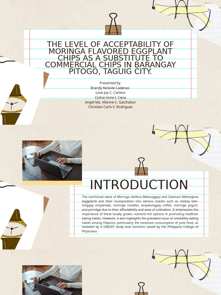 Thesis Defense The Level of Acceptability of Moringa Flavored Eggplant ...