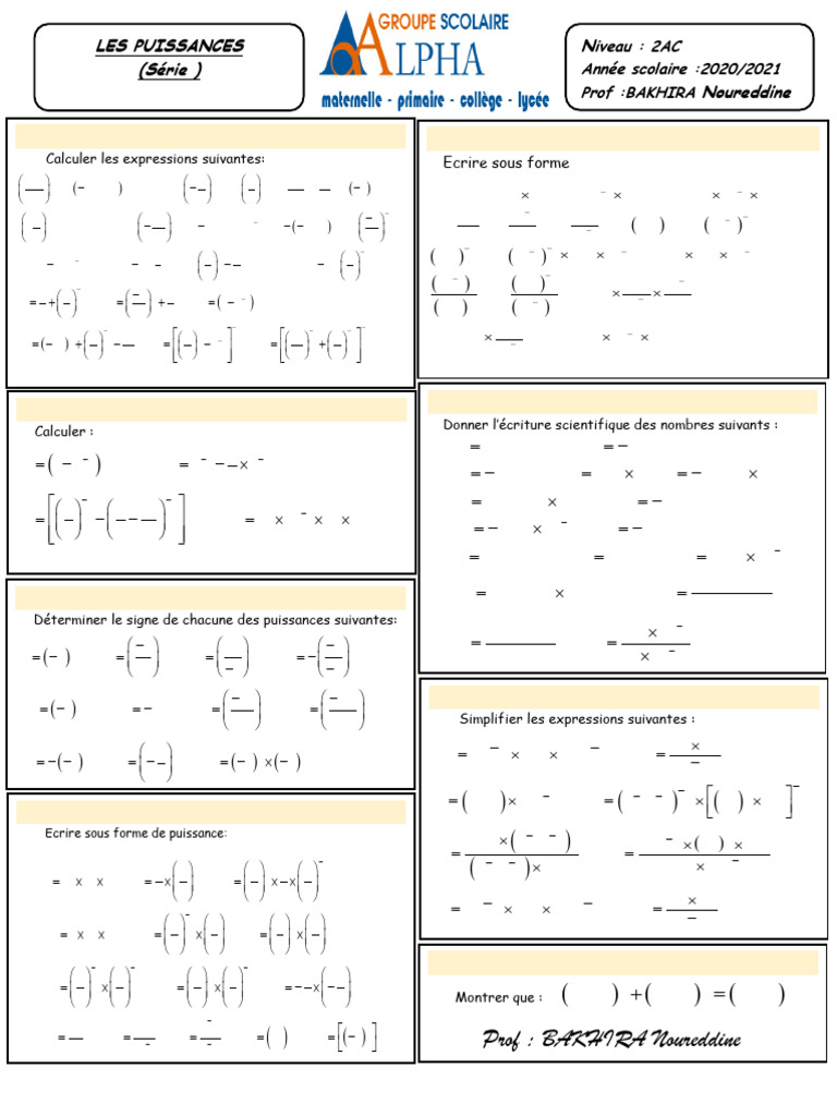 2AC puissances (serie) 2021 2022 (1)(1) | PDF