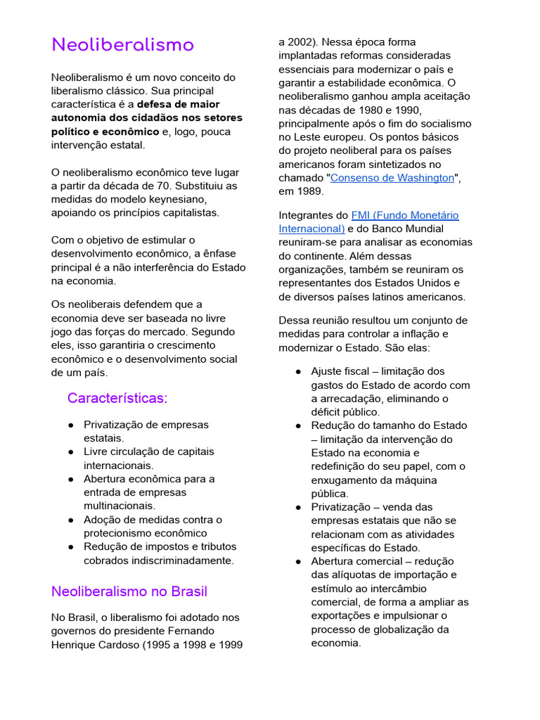 Neoliberalismo | PDF | Neoliberalismo | Política