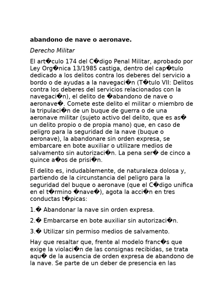 Abandono de Nave o Aeronave. | PDF