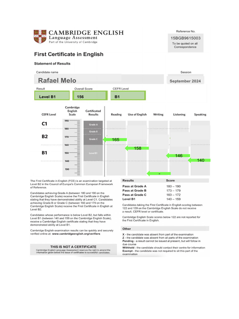 FCE Certificade (1) Rafa | PDF