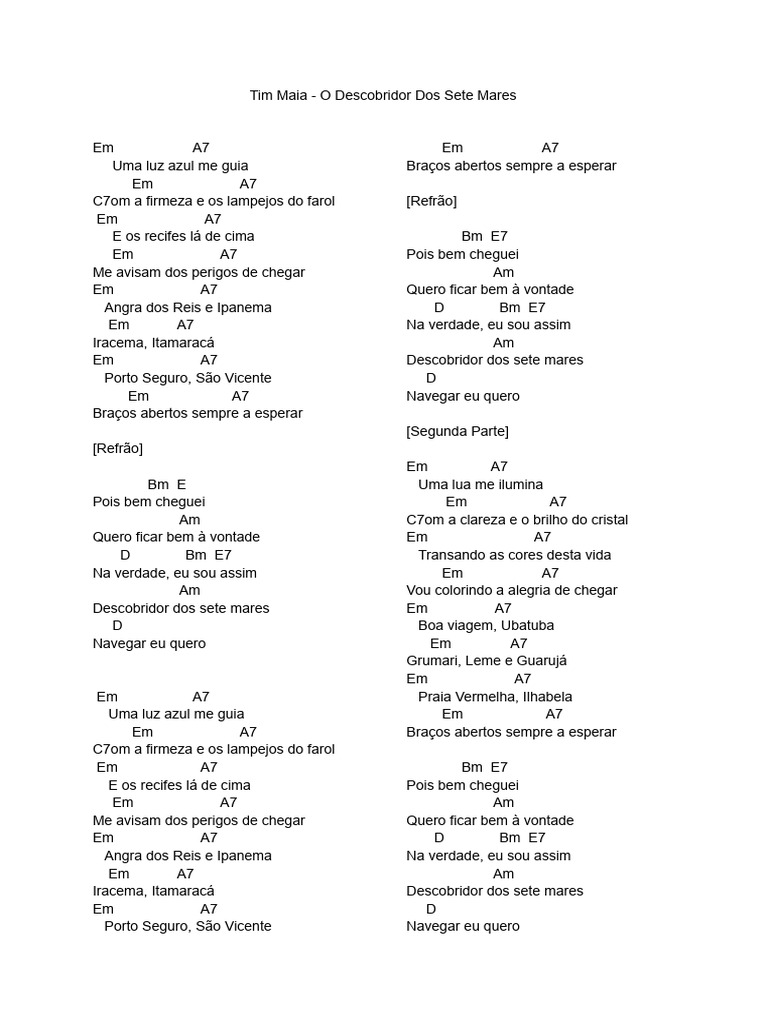 Tim Maia - O Descobridor Dos Sete Mares | PDF