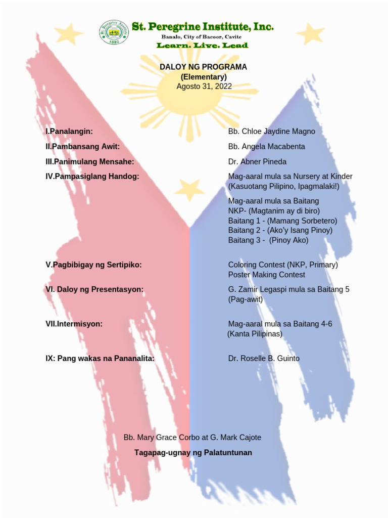 Daloy NG Programa | PDF