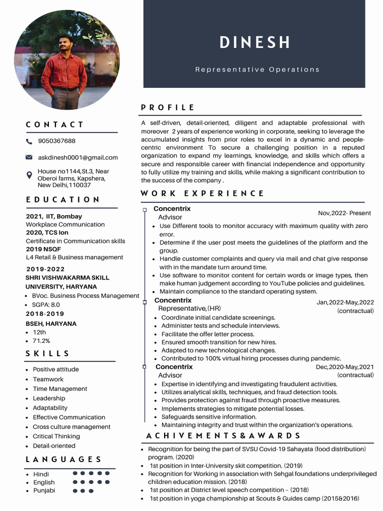 Dinesh Smart Simple Profile Resume | PDF | Business