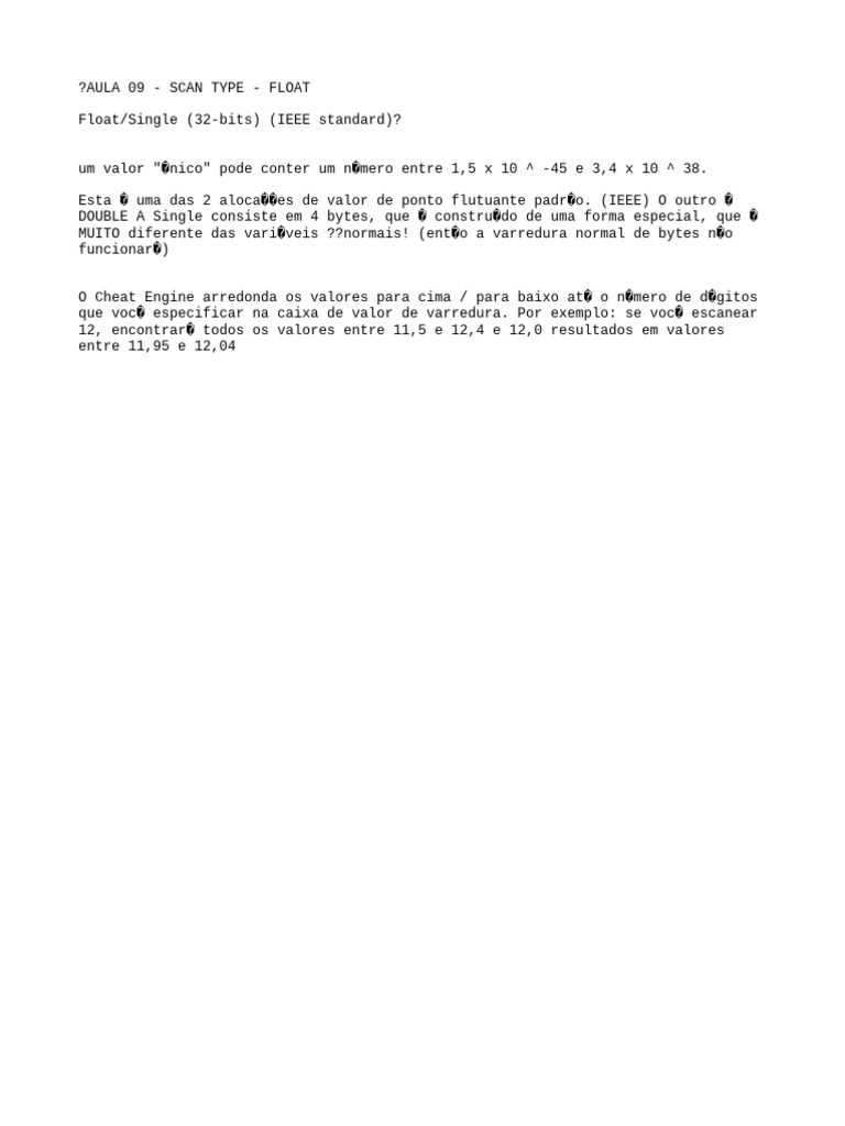 Aula 09 - Scan Type - Float | PDF