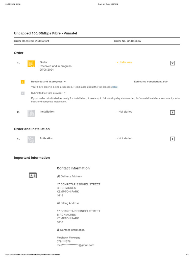 Track My Order _ MWEB | PDF