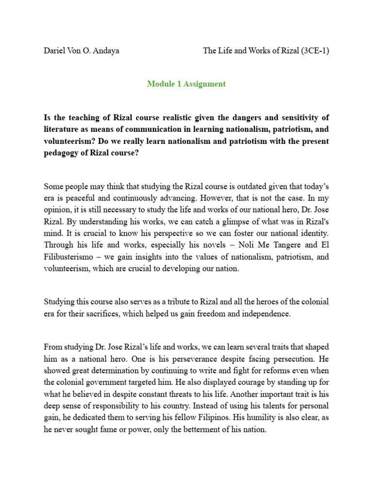 Andaya_Rizal 3CE-1_Assignment 1 | PDF