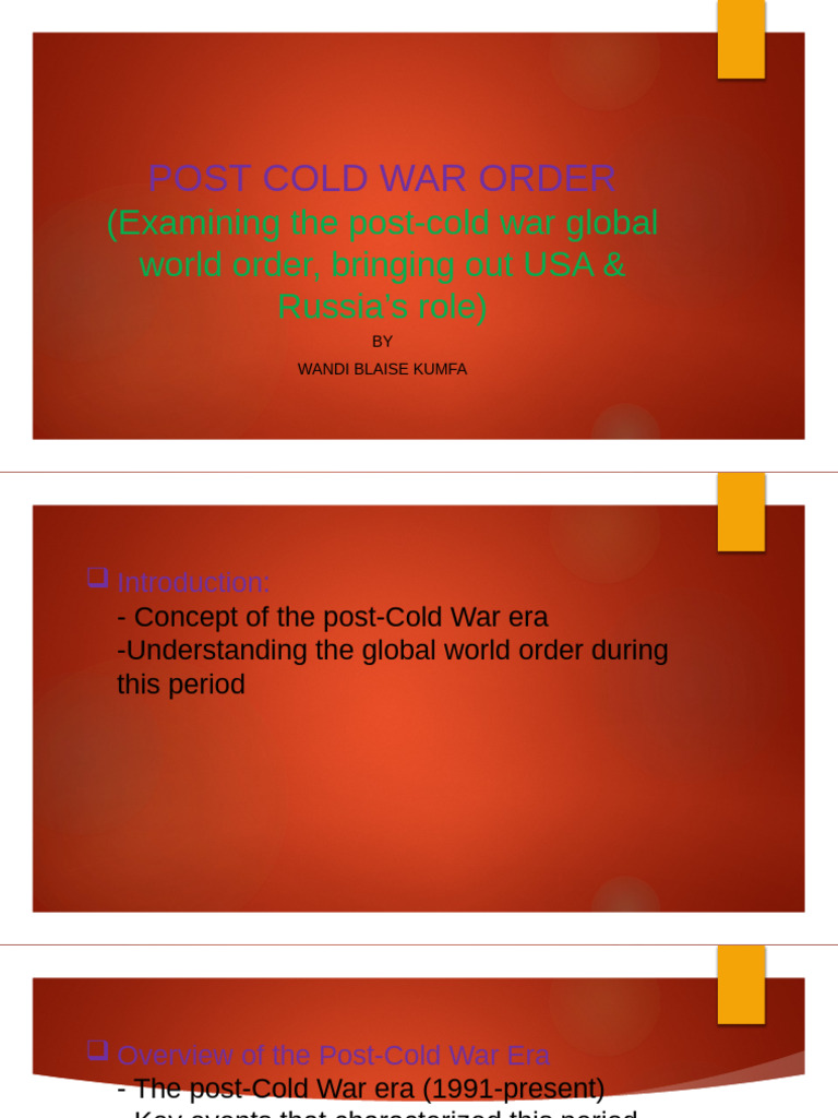 Post Cold War Order | PDF