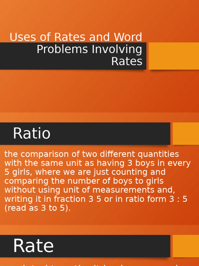 Uses of Rates and Word Problems Involving Rates | PDF