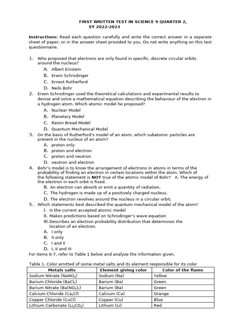 S9_Q2_Answer Key 1 (1) | PDF