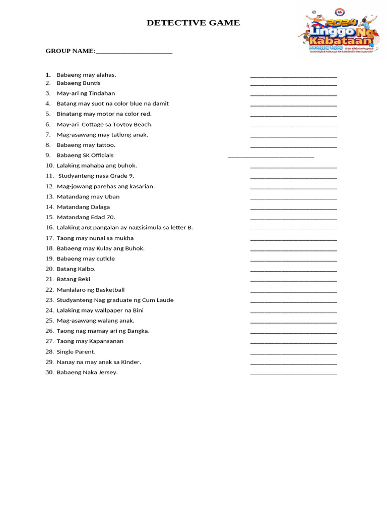 Detective Game | PDF