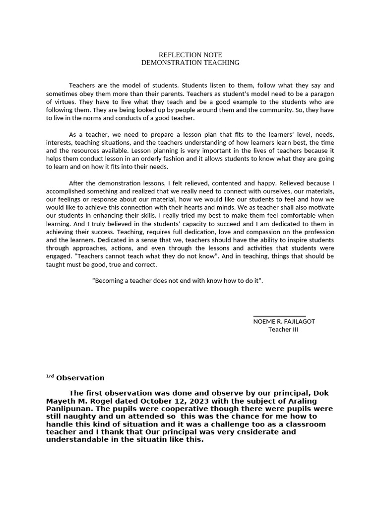 Reflection Note - Noeme | PDF