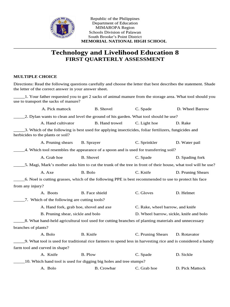 Agricrop - G8 Examination F | PDF