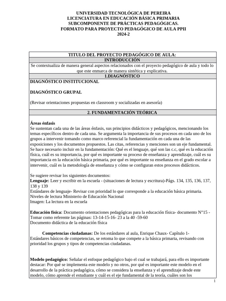Estructura PPA 2024-2 | PDF