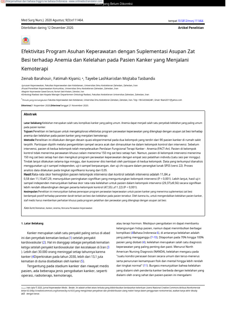 The Effectiveness of A Nursing Care Program Supple - En.id | PDF