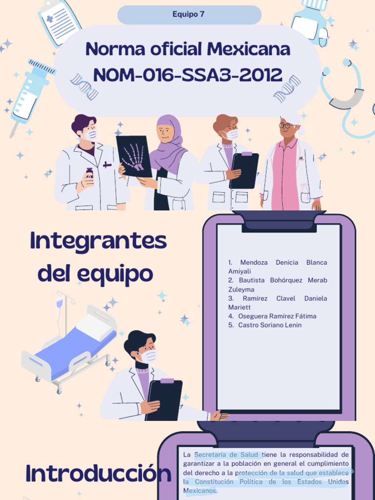 Norma Oficial Mexicana - NOM 016 SSA3 2012 | PDF