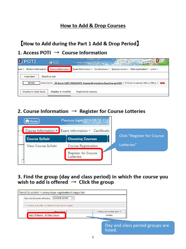 How To Add Drop Courses Fall 2024 | PDF | Finance & Money Management
