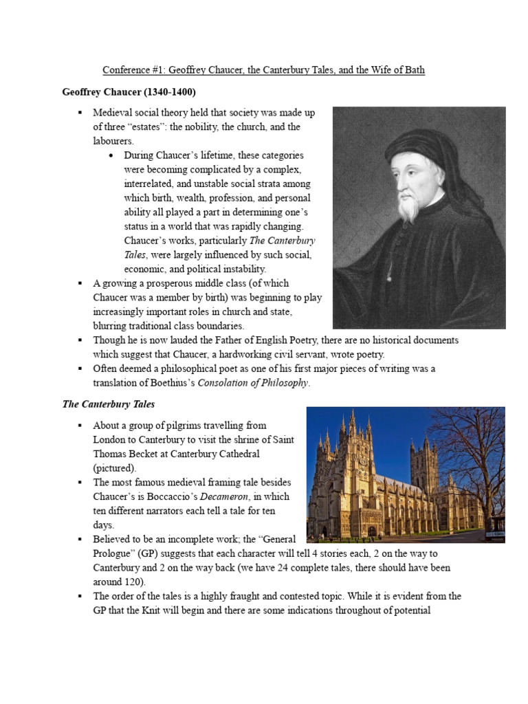 Conference #1 - Geoffrey Chaucer, The Canterbury Tales, and The Wife of ...