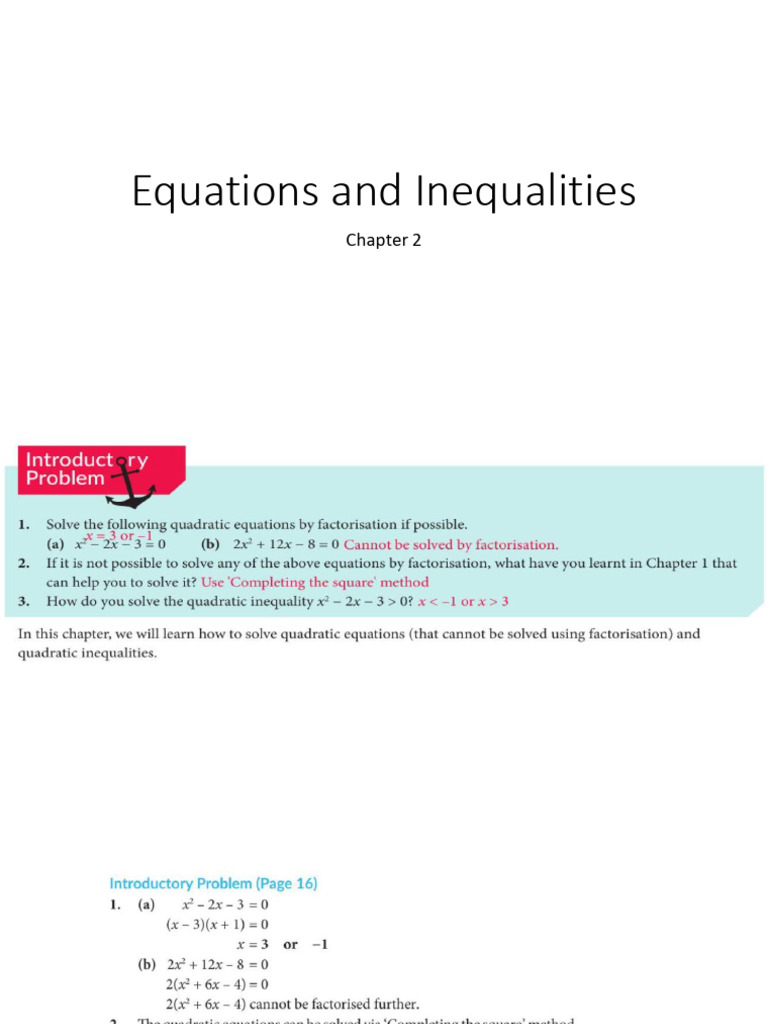 AM CHP 2 Equations and Inequalities | PDF