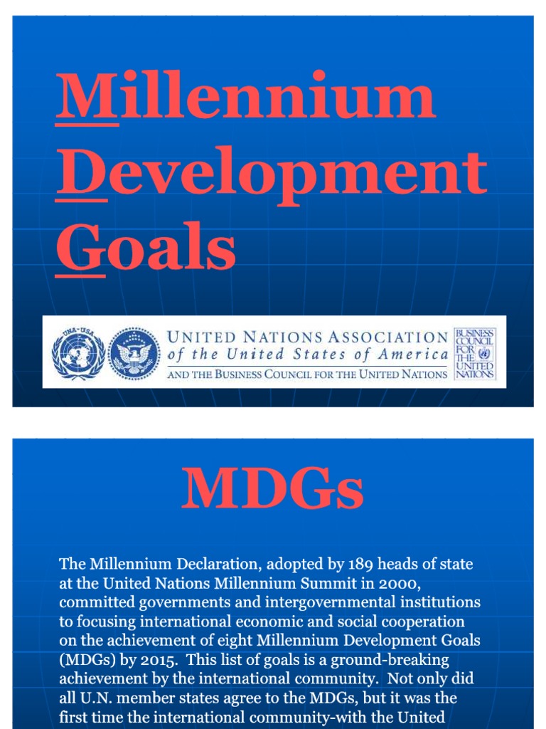 MDG Power Point | PDF | Millennium Development Goals | Child Mortality