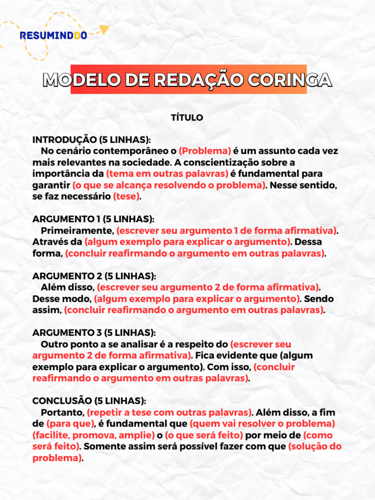 Modelo de Redação Coringa | PDF