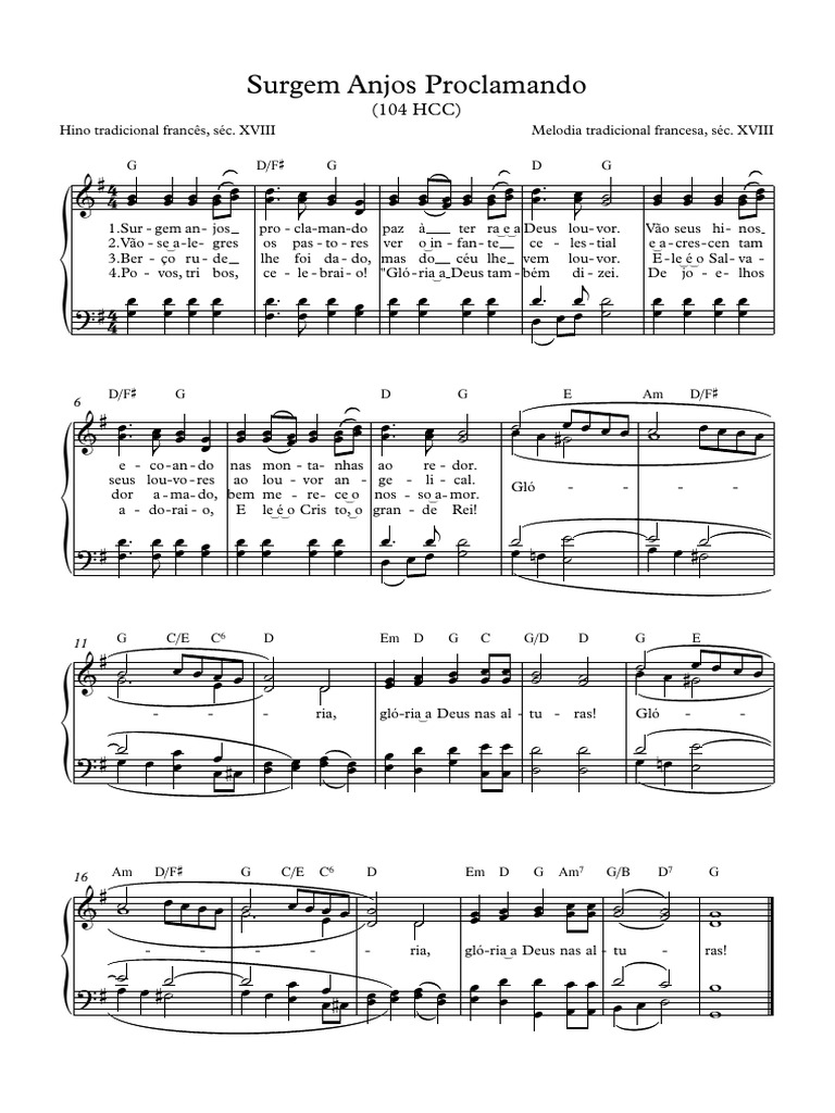 Surgem Anjos Proclamando - 104 HCC - G | PDF