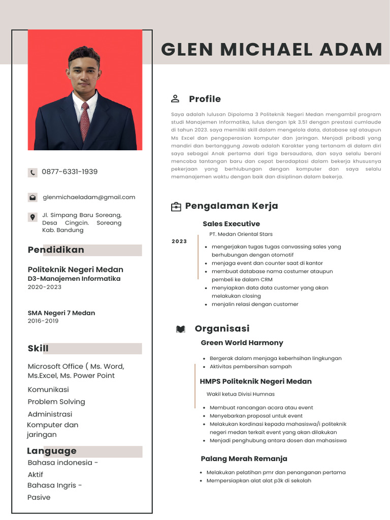 Simple Professional CV Resume | PDF