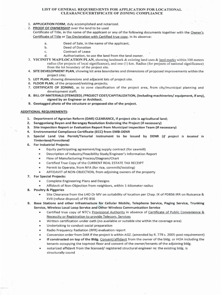 Locational Clearance | PDF