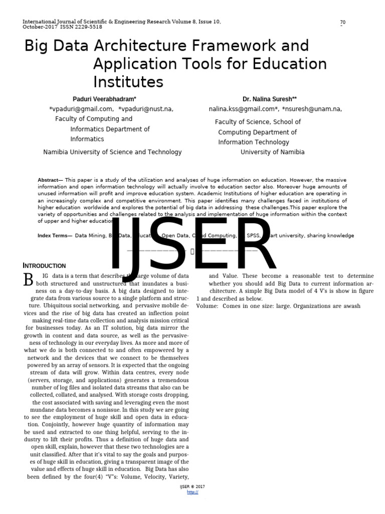 Big Data Architecture Framework And Appl Pdf