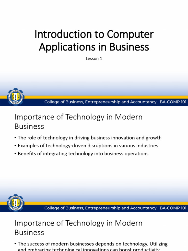 Lesson 1. BA-COMP 101 | PDF