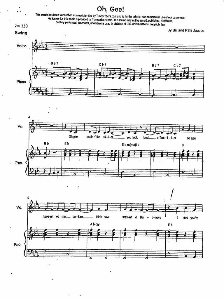 Oh Gee - Jacobs | PDF