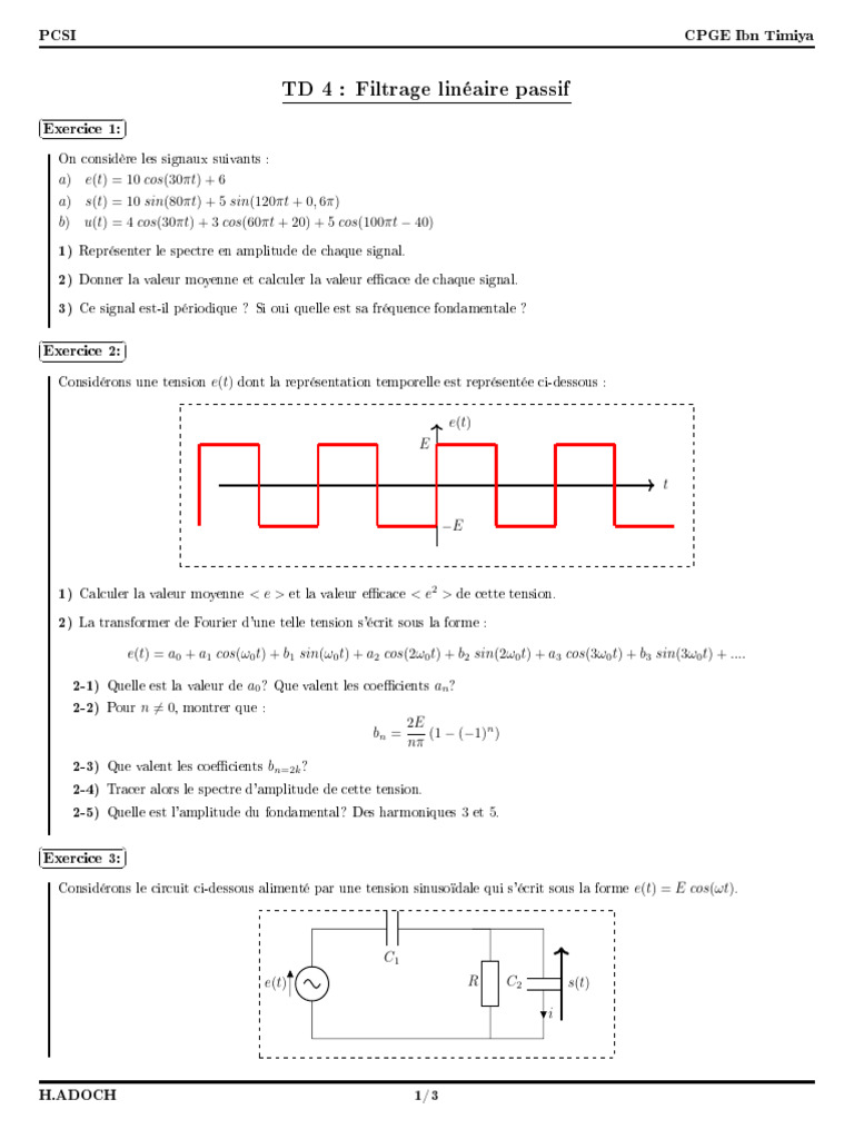 TD 4 Filtrage | PDF