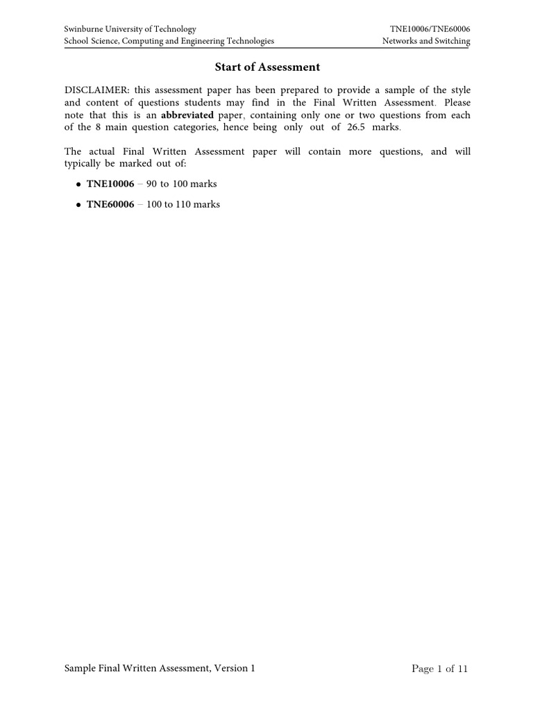Sample Written Assessment | PDF