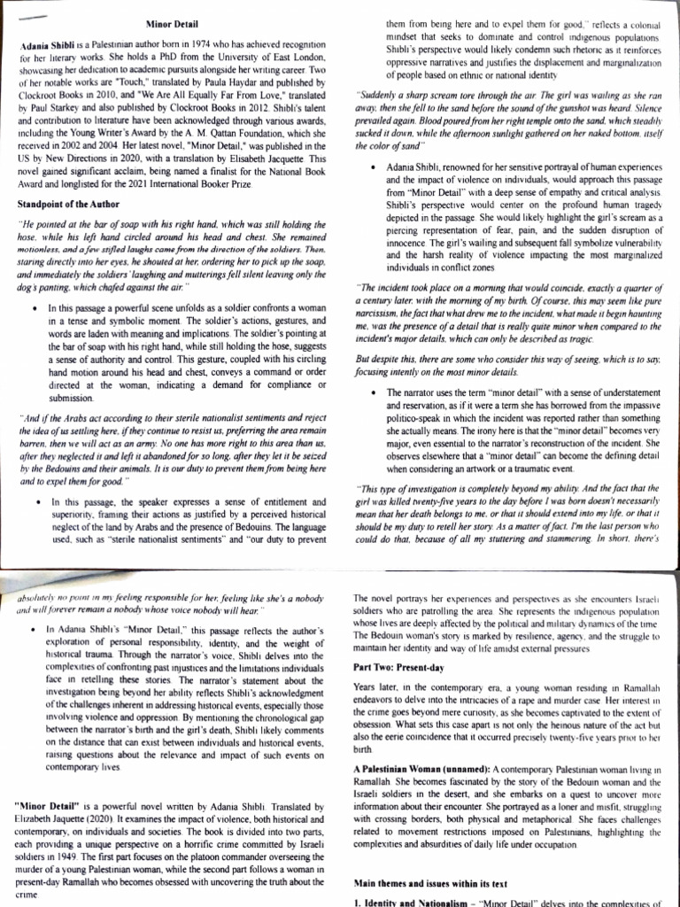 Minor Details | PDF