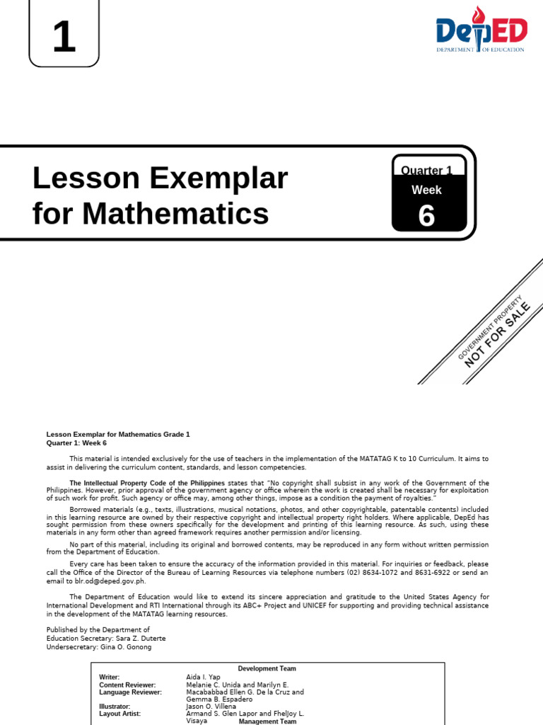 LE Math1 Q1 Wk6 Revised | PDF