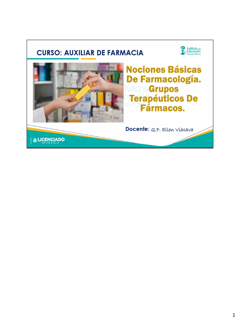 MODULO2 SEMANA 5 Nociones Basicas de Farmacologia | PDF