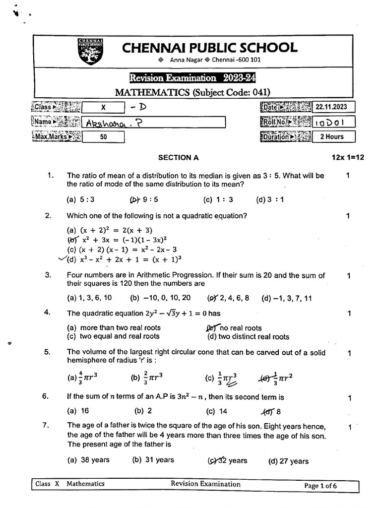 10 CPS Revn Exam 23-24 | PDF