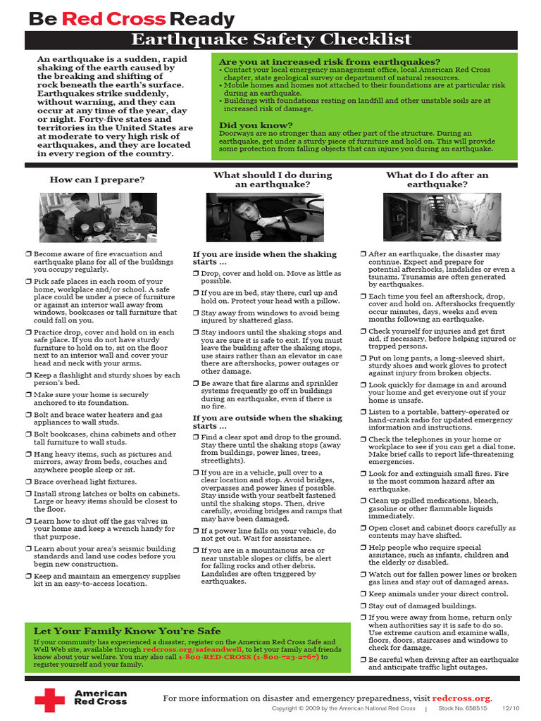 Earthquake Tear Sheet | PDF