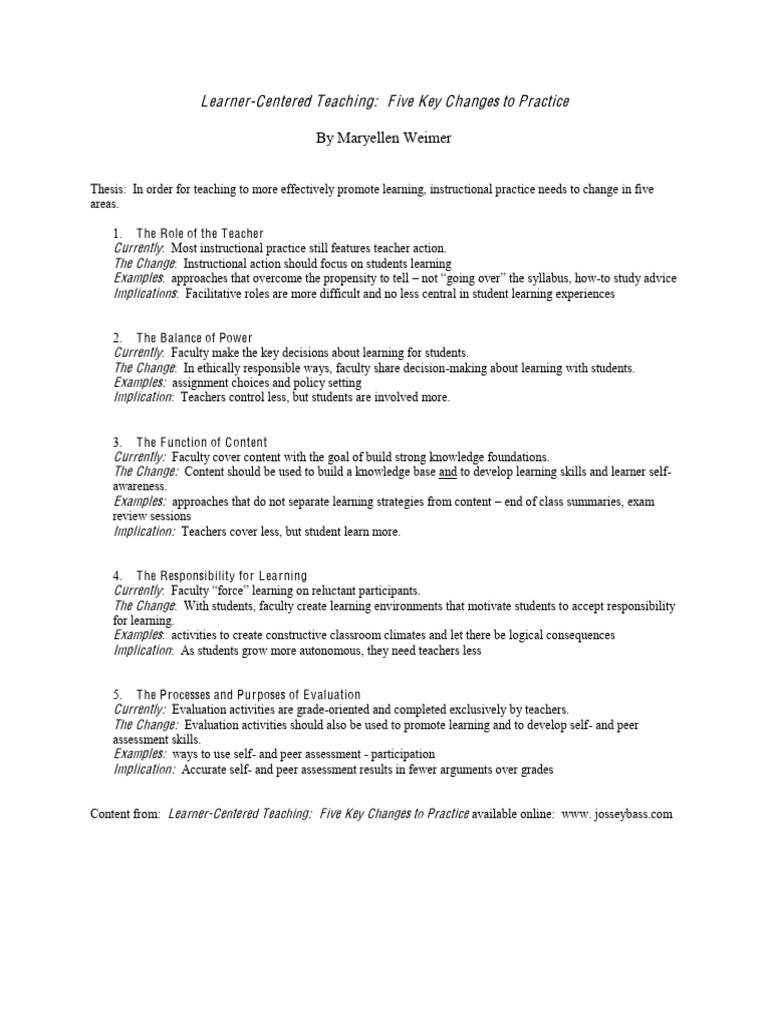 5 Key Changes To Practice | PDF