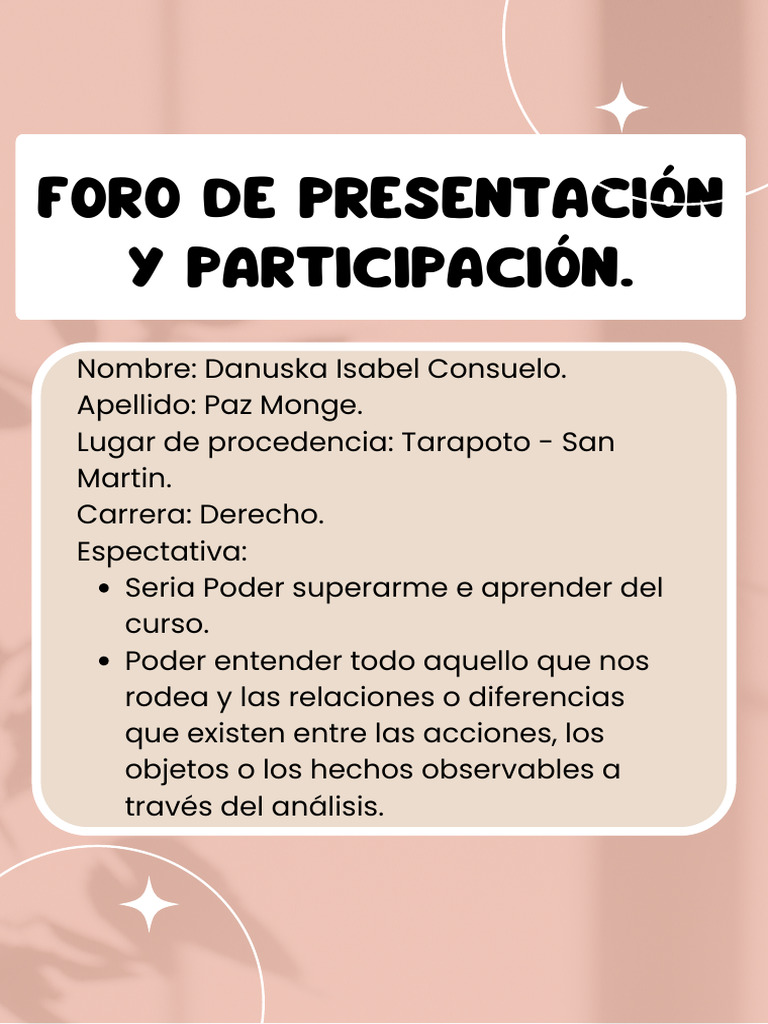 FORO DE PRESENTACION | PDF