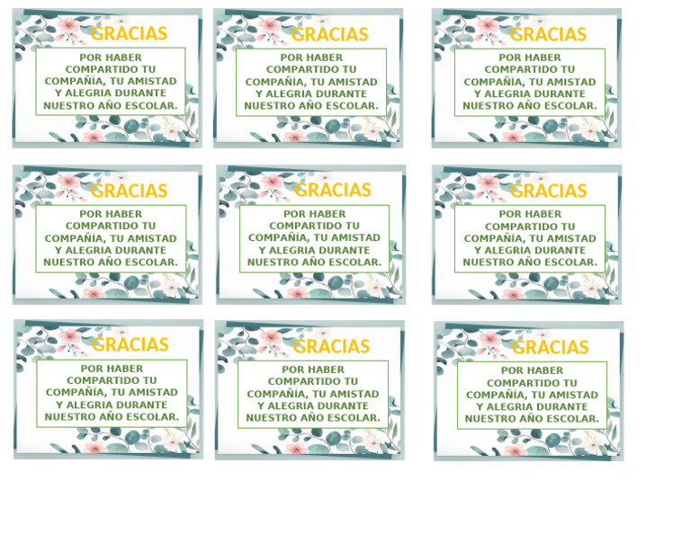 Tarjetas de Gratitud | PDF